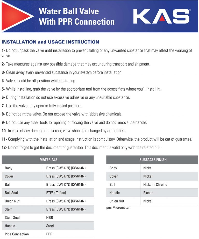 Water Ball Valve with PPR Connection Brochure | Valve, Flex Hose, PPR Pipe