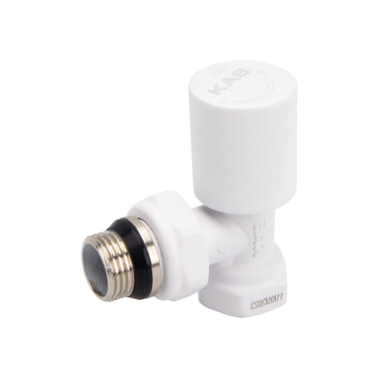 Angle Radiator Valve White - Valve, Flex Hose, PPR Pipe